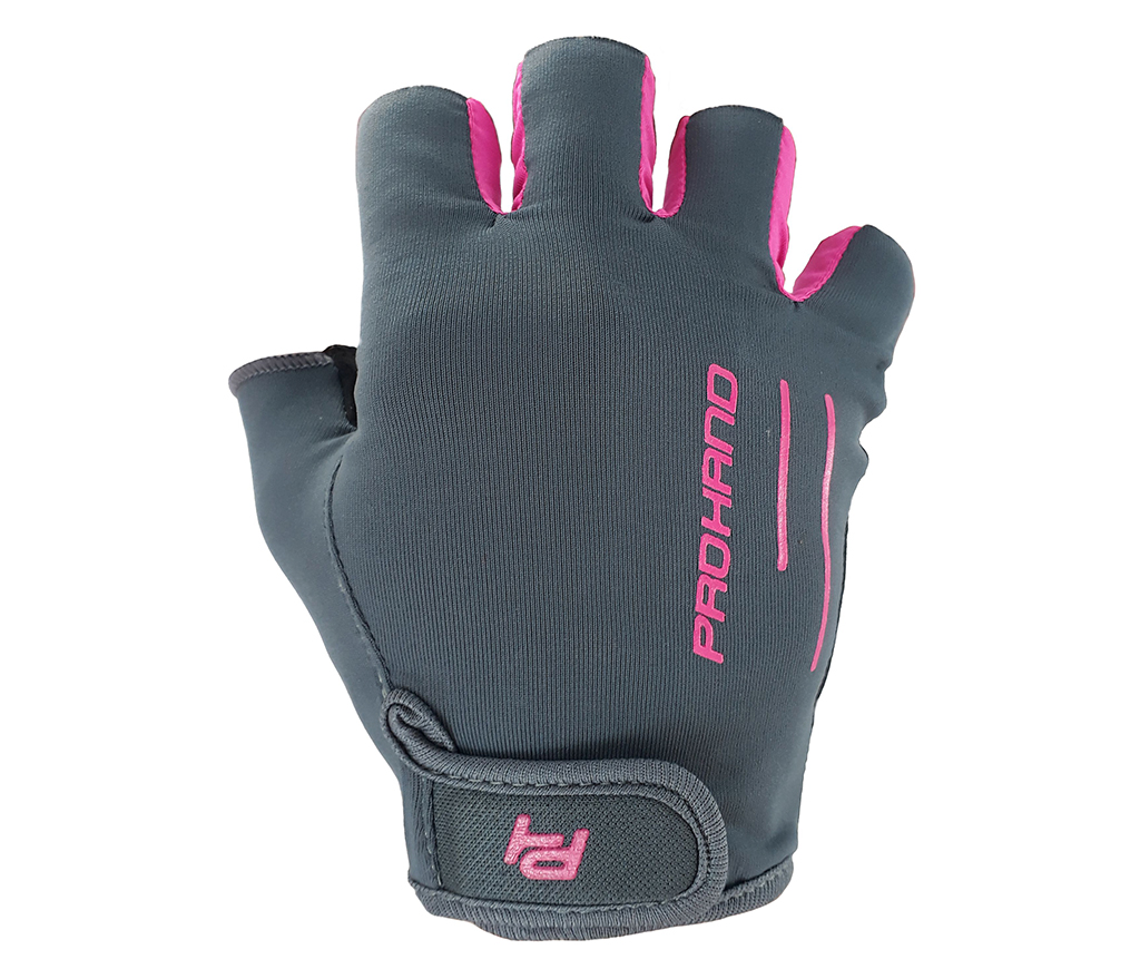 Luva Speed XD Dedo Curto Cinza e Rosa